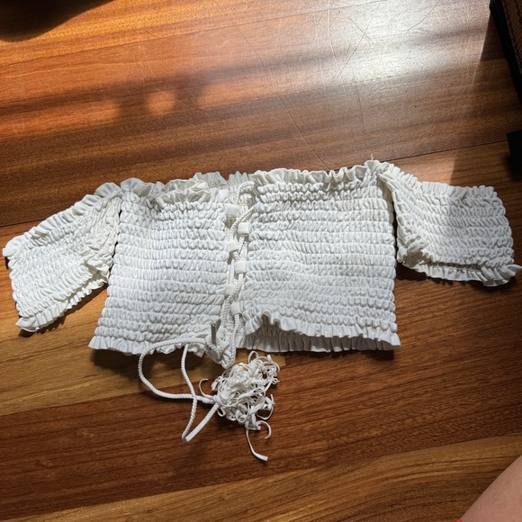 Pilyq | Swim | Pilyq White Off The Shoulder Swim Top | Poshmark